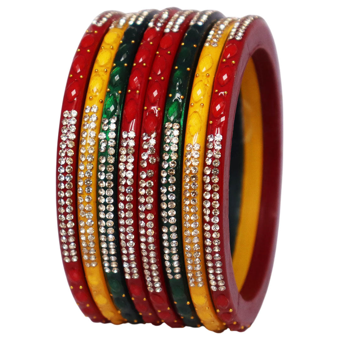 Colorful Pure Lac Bangles Set for Women | Rajasthani Jaipuri Bangles ...